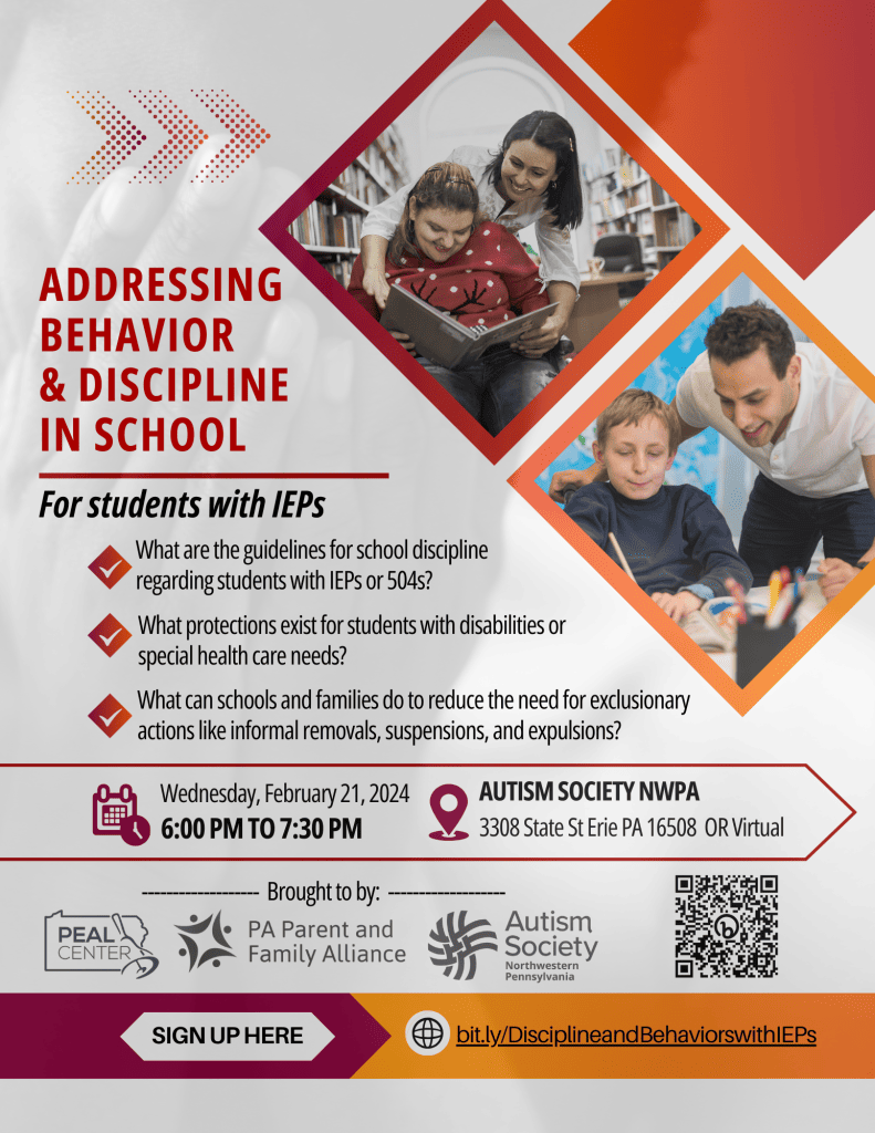 Addressing Behavior & Discipline in School | for students with IEPs and 504s - Autism Society NWPA